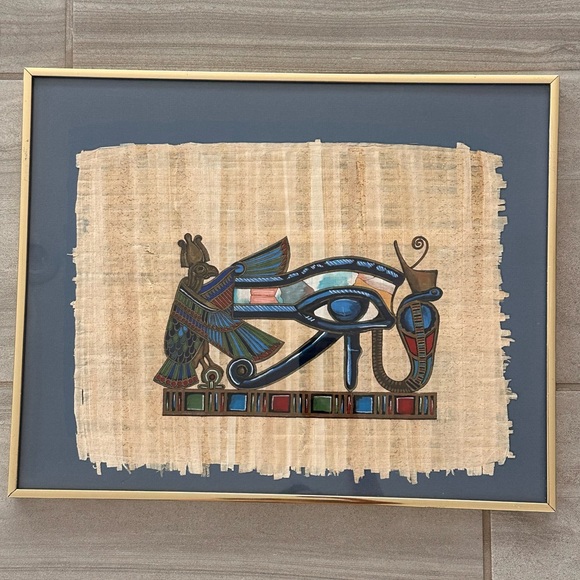Vintage | Art | Vintage Framed Egyptian Papyrus Art With Eye Of Horus ...